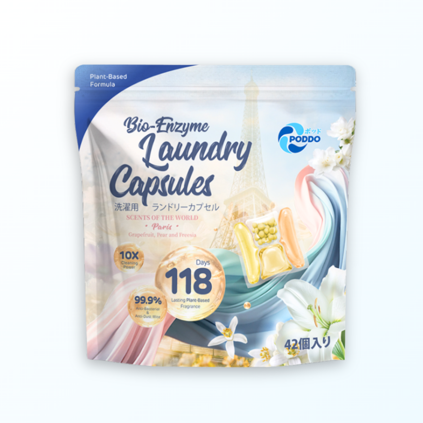 PODDO Scents of the World Laundry Capsules - Refill Pack 42 Pods - Sin ...